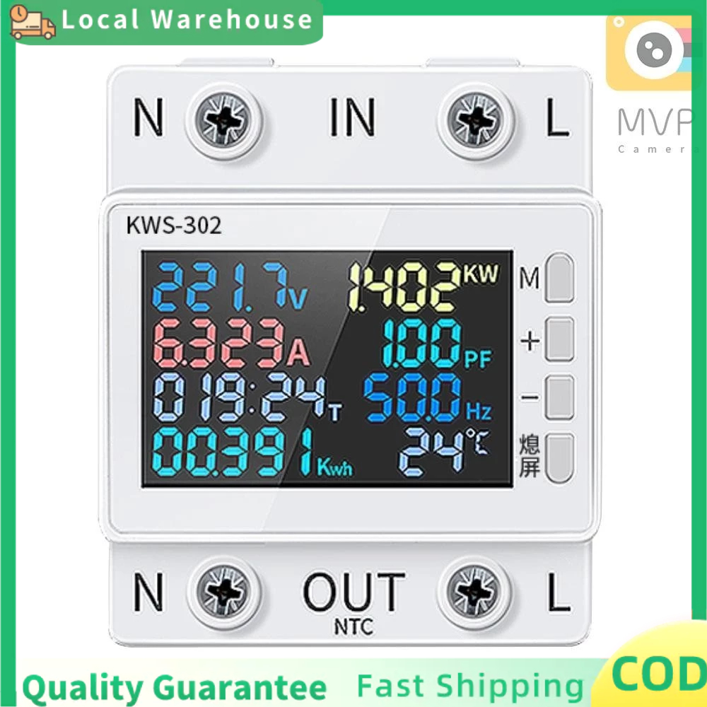 8in1 Power Meter Color Screen 2P Multi-function AC Energy Meter 170 ...