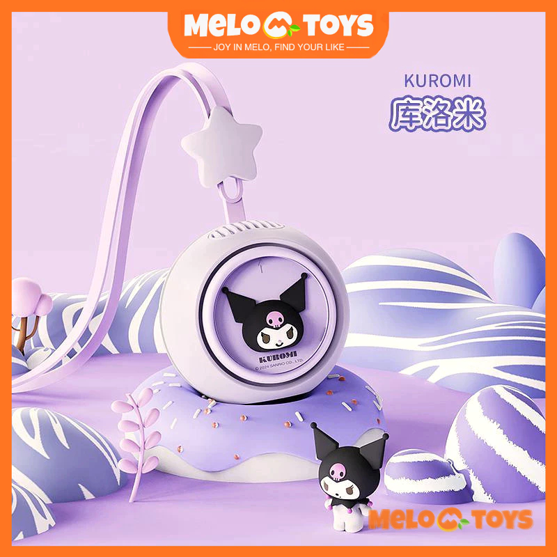 Sanrio kuromi Hanging Neck Fan Portable Strong Wind Cute Good-looking ...