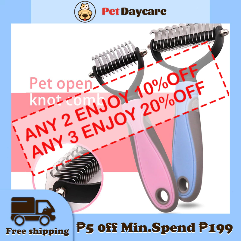 Pet Daycare Pet Dog Cat Dematting Comb Pet Rake for Deshedding Brush ...