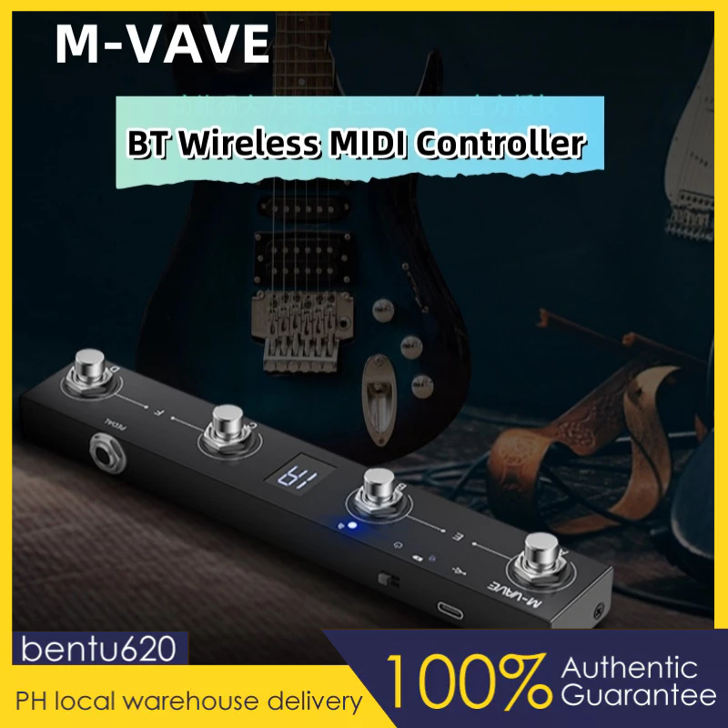 M-VAVE Chocolate BT Wireless MIDI Controller Rechargeable 4 Buttons Portable Foot Controller ...