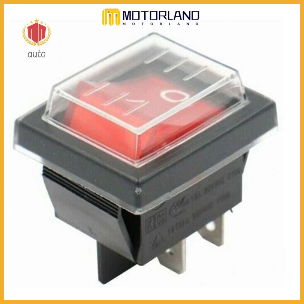 Heavy Duty Rocker Switch with Weather Cap 2 Poles (4 Pins) 16A 250V ...