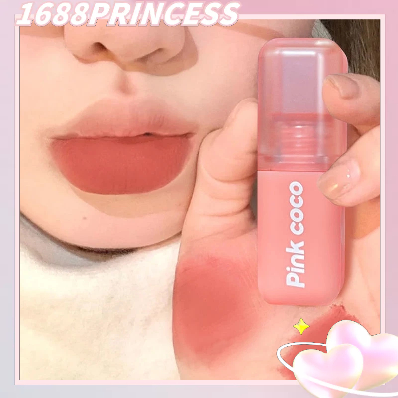 PP PINK COCO Creamy Peach Clay Light Lip Glaze Matte Velvet Lipstick ...