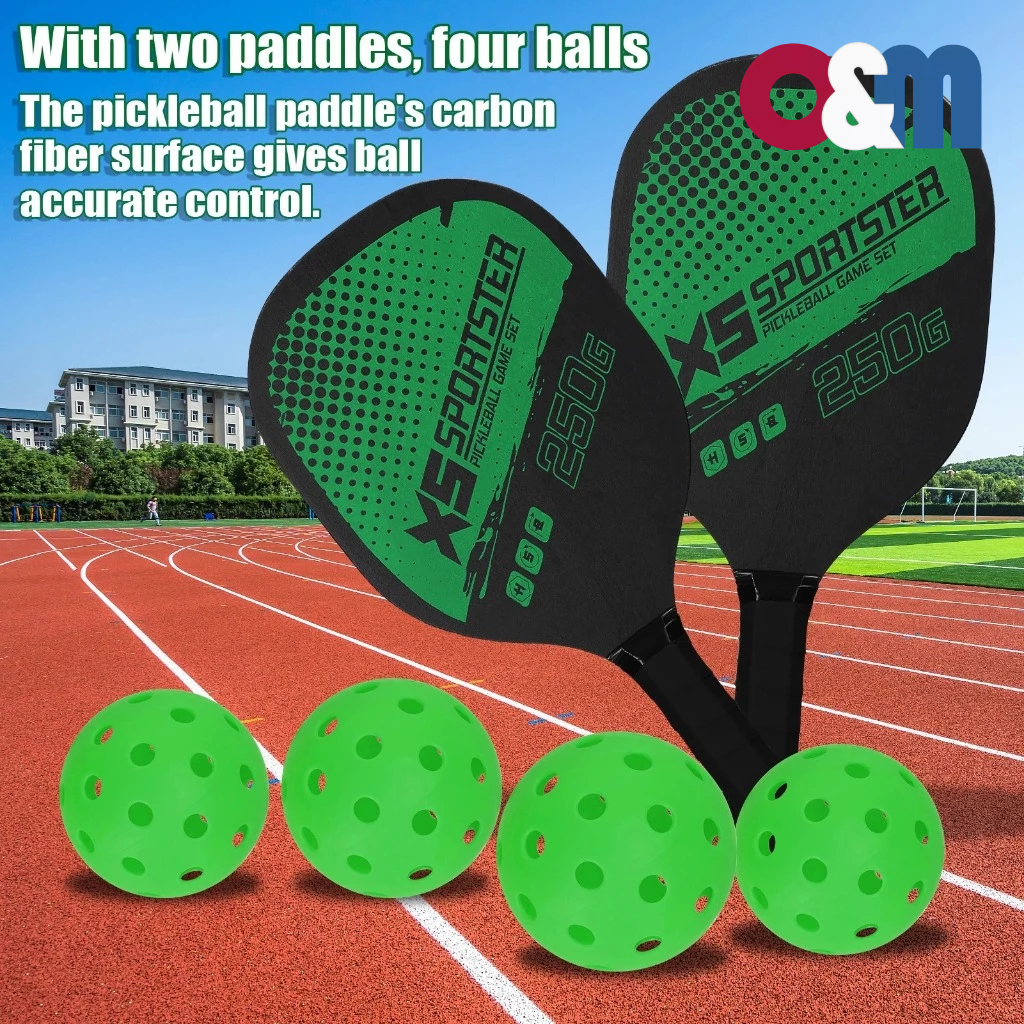 Pickleball Paddles Rackets Set Portable Pickle Paddle Set Of 2 Rackets ...