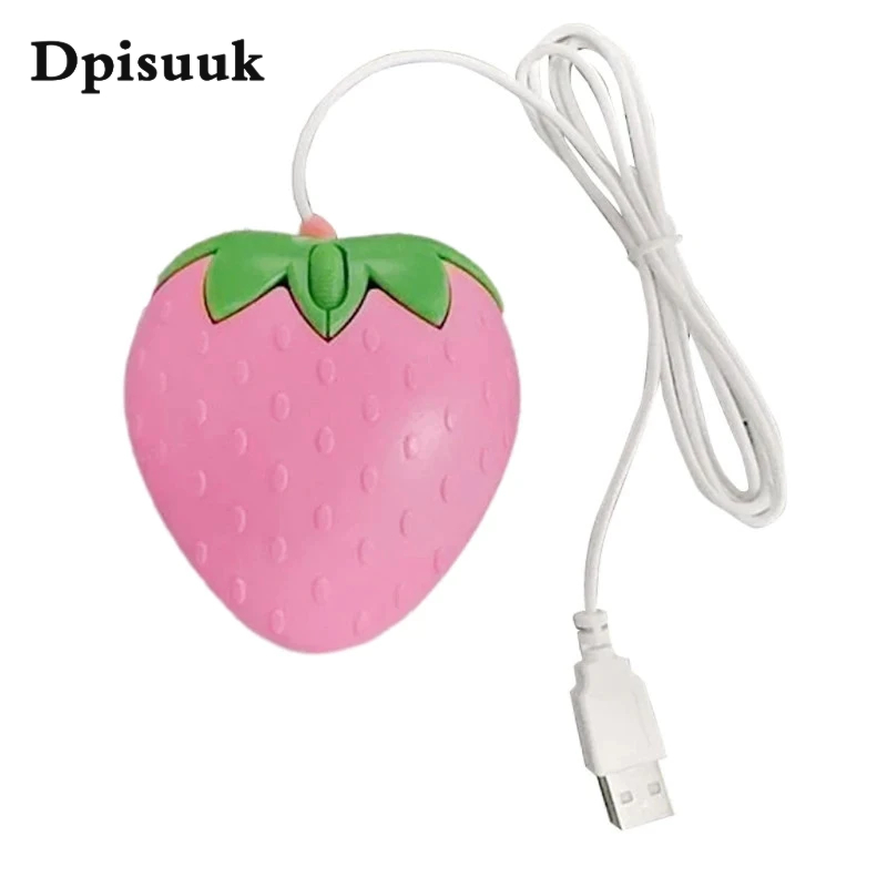 Pink Mouse Small Optical Pc Computer Game Mouse Pink Strawberry Usb