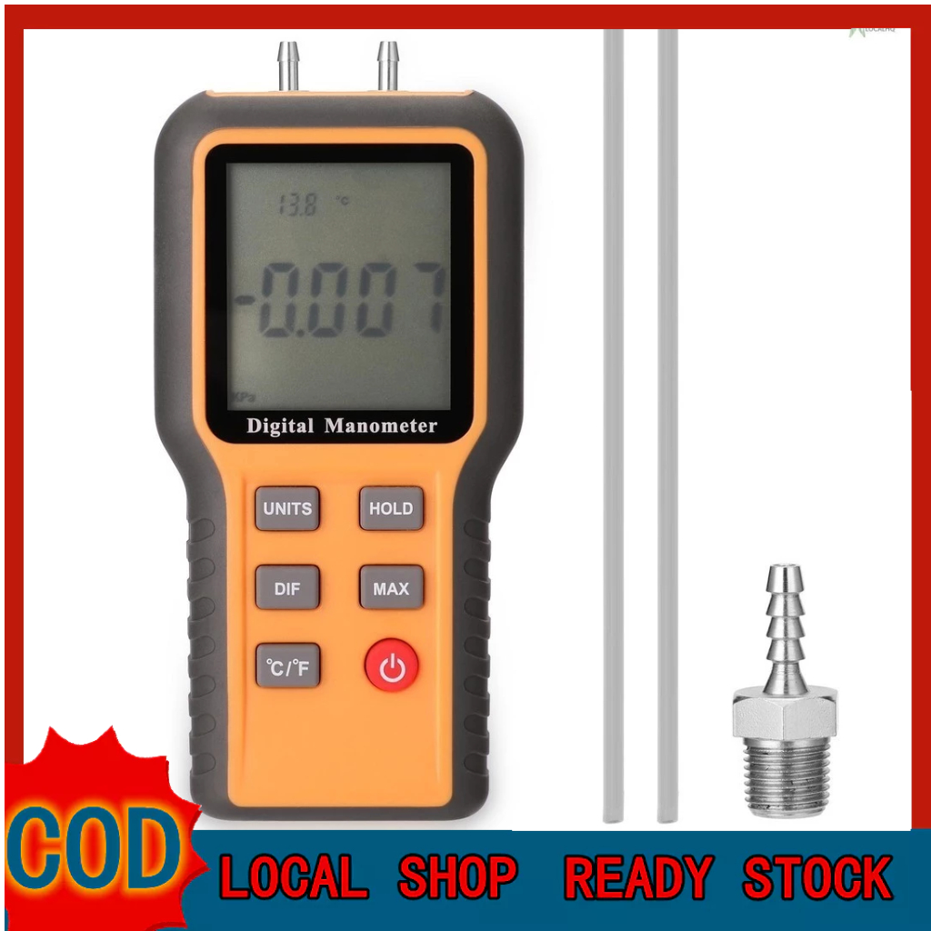 Digital Manometer LCD Display ℃ ℉ Switchable 12 Pressure Units ...