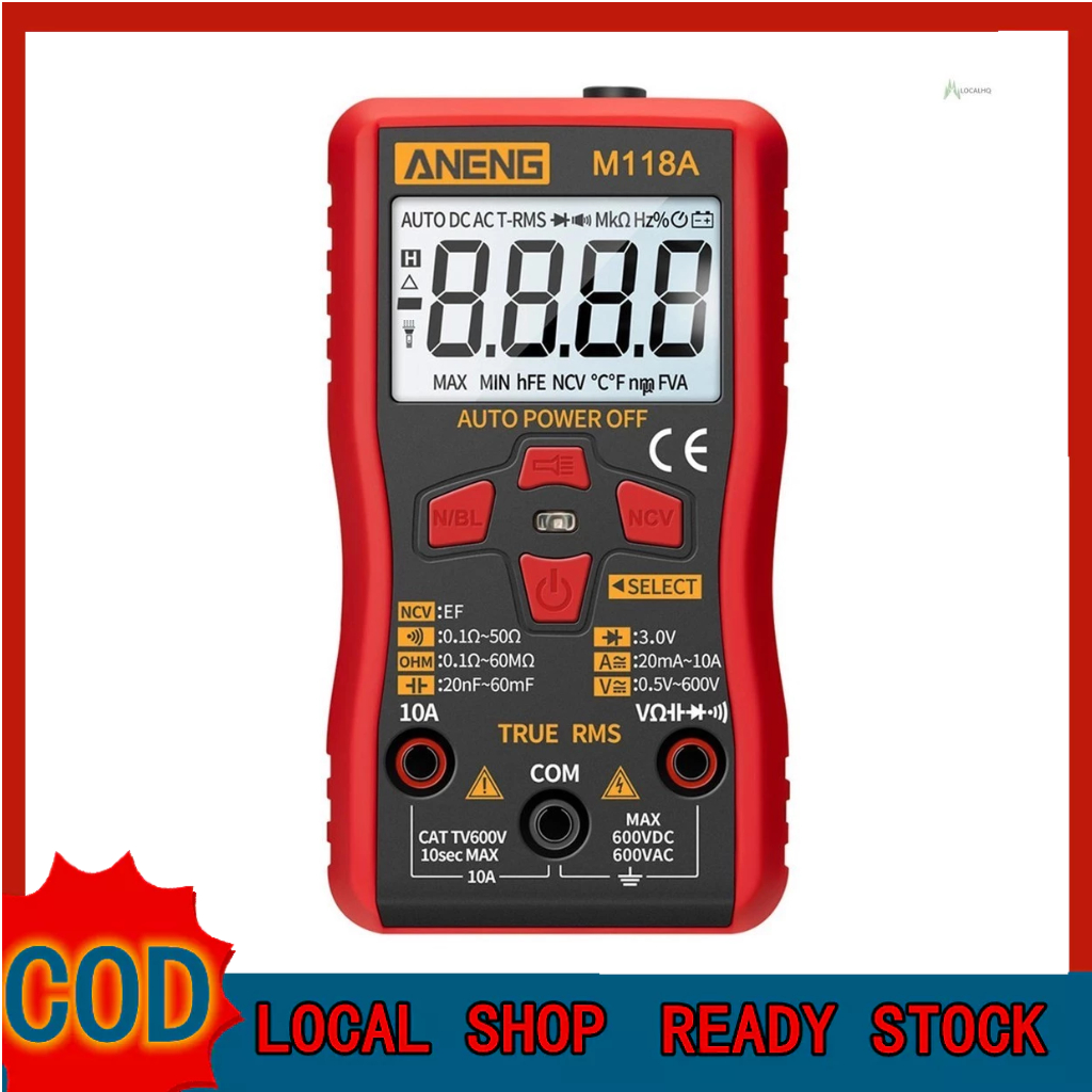 ANENG M118A Auto Ranging Digital Multimeter High-Accuracy TRMS 6000 ...