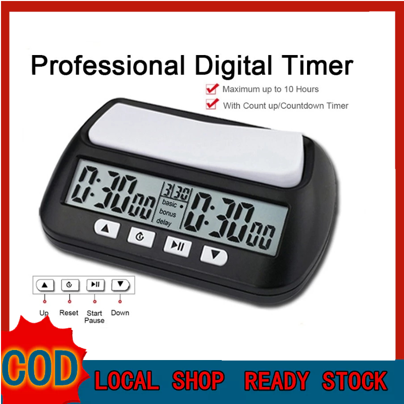 【LOCAL】 International Chess Clock Timer Digital Count Down Up Chess Game Stopwatch 3-in-1 ...