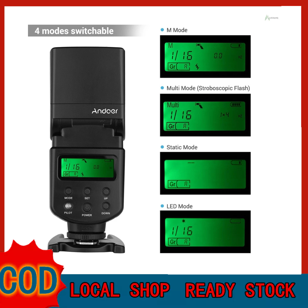 Andoer Universal Flash Speedlite GN40 Adjustable LED Fill Light On ...