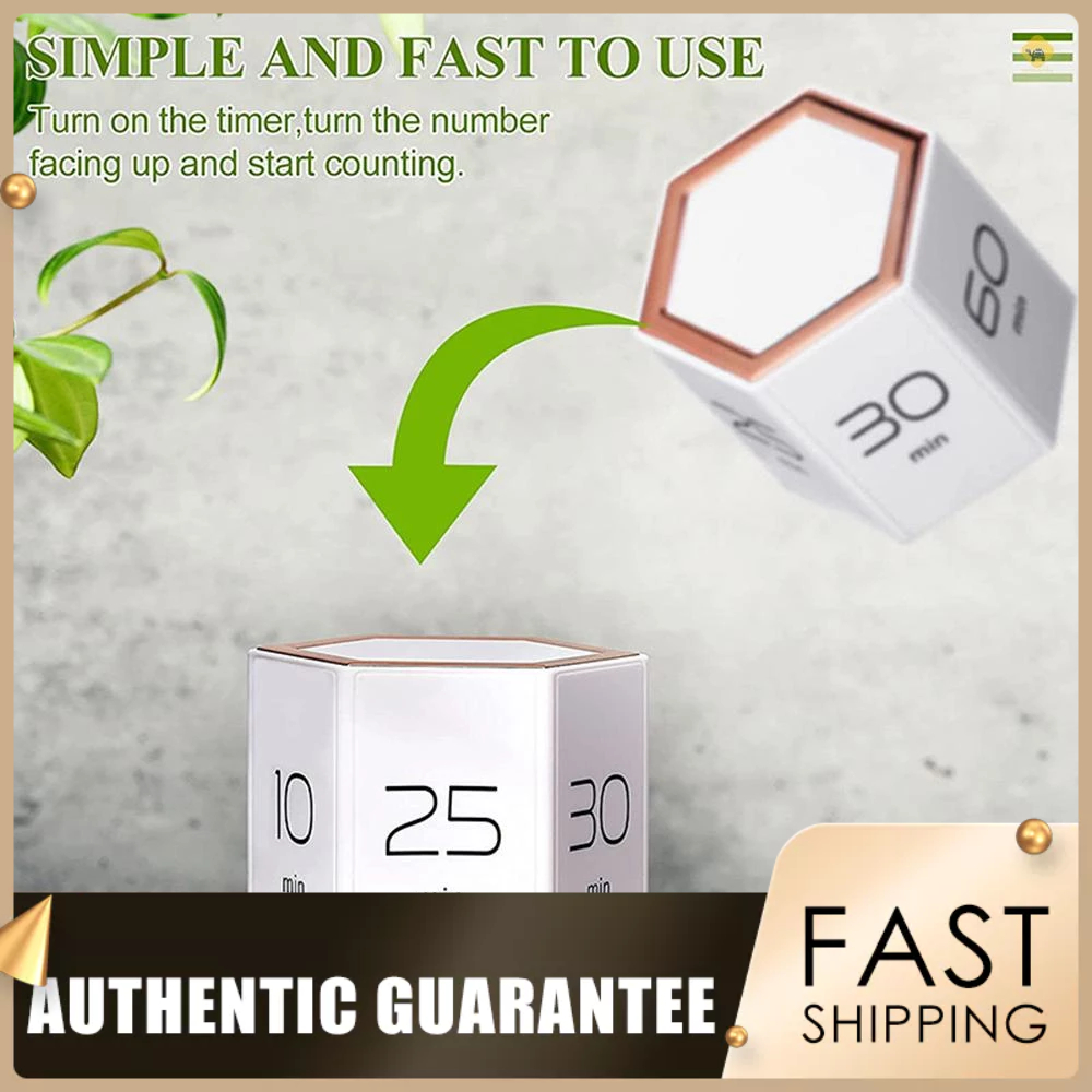 Hexagon Digital Clock Timer Magnetic Cubes Timer Kitchen Hexagon Flip Timer for Studying Cooking ...