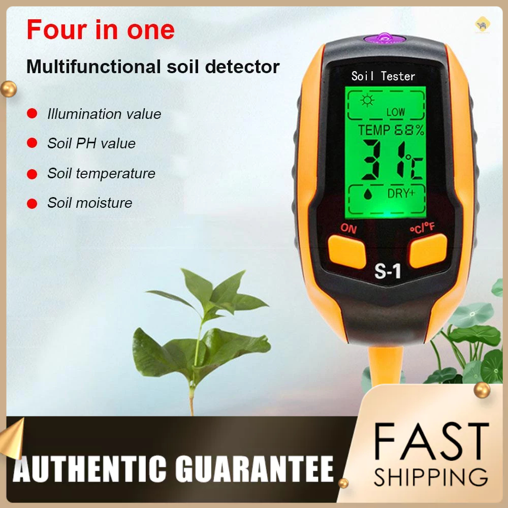 4-in-1 Soil Tester Multifunctional Soil Detector Moisture Meter pH ...