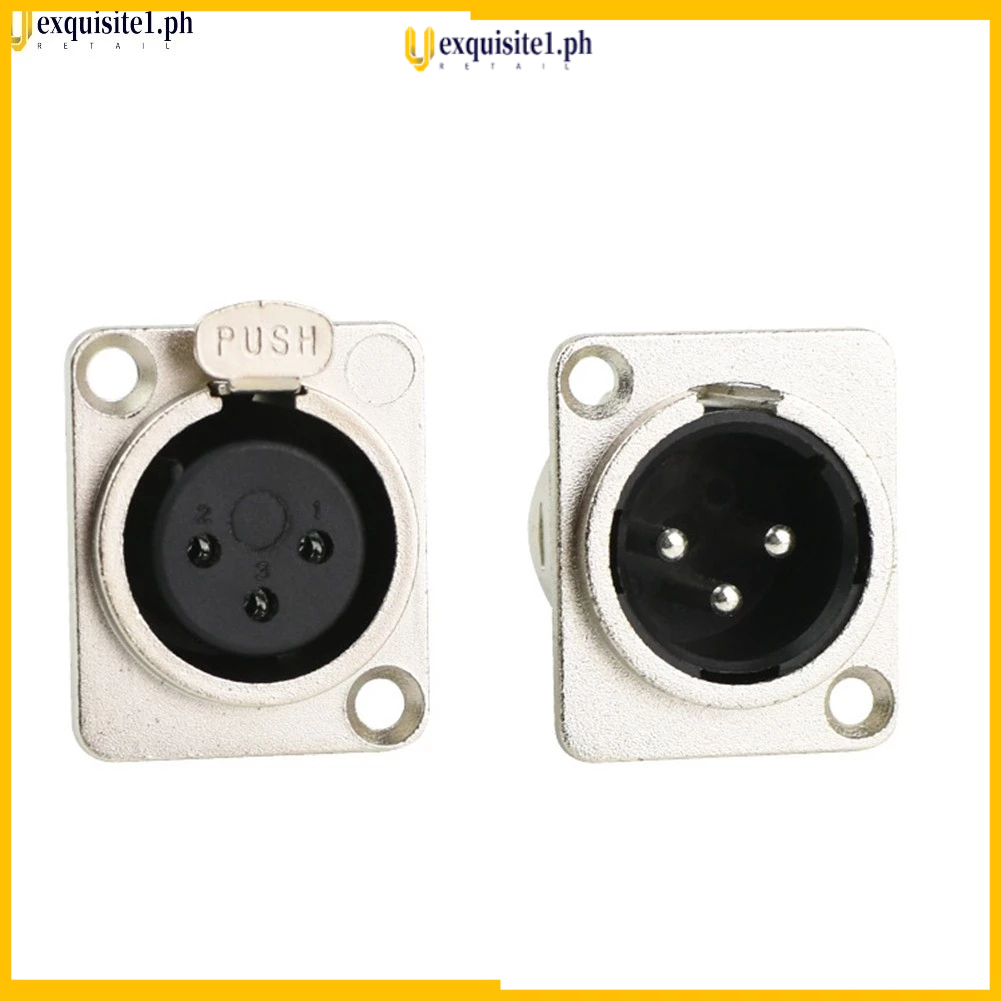 Durable Panel Mount Mic Jacks Socket 3 Pin XLR Chassis Connector for ...