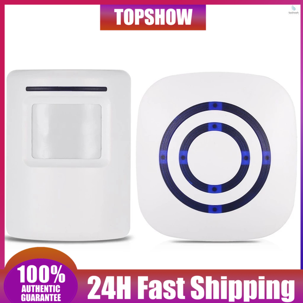 Wireless PIR Motion Sensor Doorbell 38 Chimes Volume Adjustment Long ...