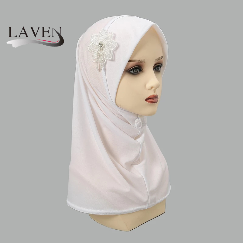 LAVEN Autumn Pearl Instant Hijab Tassel Flower Inner Hijab Muslim ...