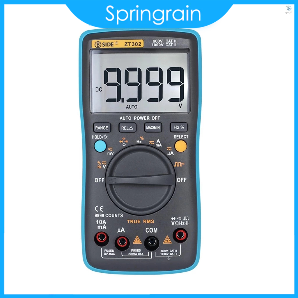 RI BSIDE Digital Multimeter AC DC Voltage Current 9999 Counts ZT302 ...