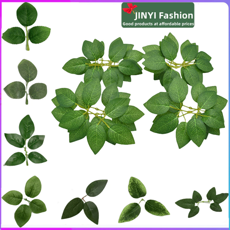 10 Pcs Artificial Green Cloth Leaves~Flower Handmade Gift Decorative ...