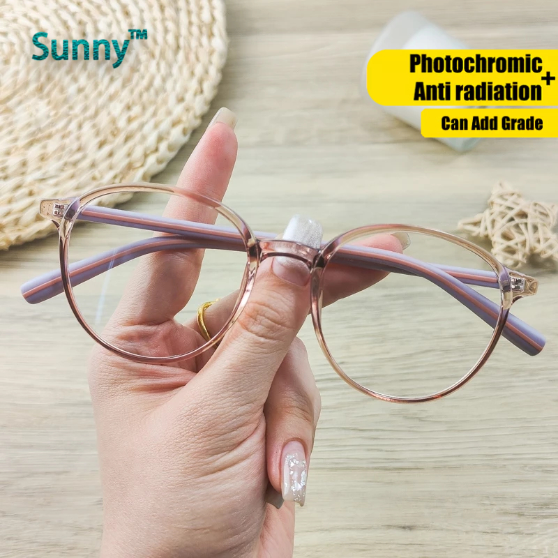 Photochromic Anti Radiation Eye Graded Glasses For Women Men Flexible ...