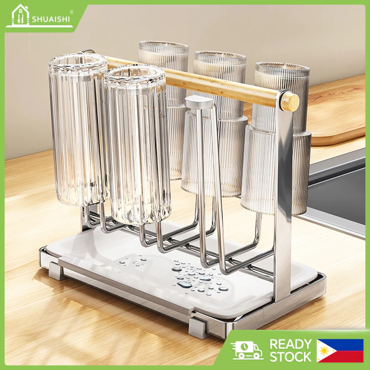 Glass Rack Organizer Glass Water Holder Stainless Steel Mug Cup Rack ...