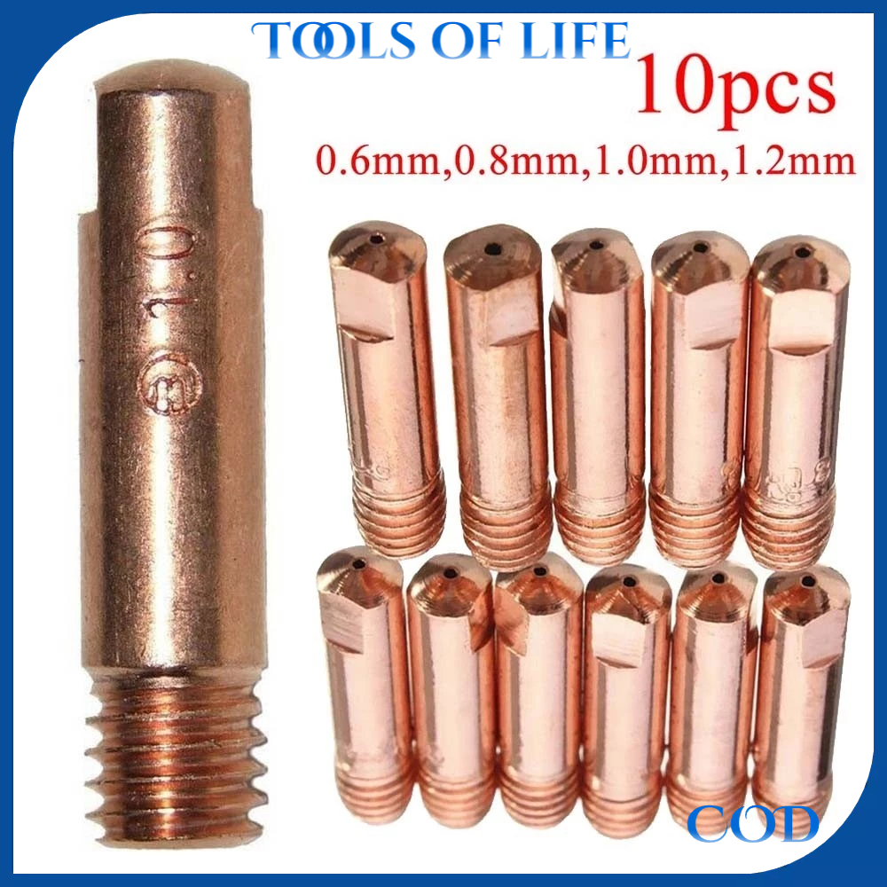 【Long Lifespan】10pcs MIG Welding Contact Tips Set | Premium Copper 0.6 ...
