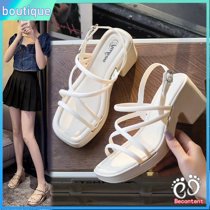 New Roman 7.5CM Block Heels And 5CM Wedge Sandals For Women#FL403 ...