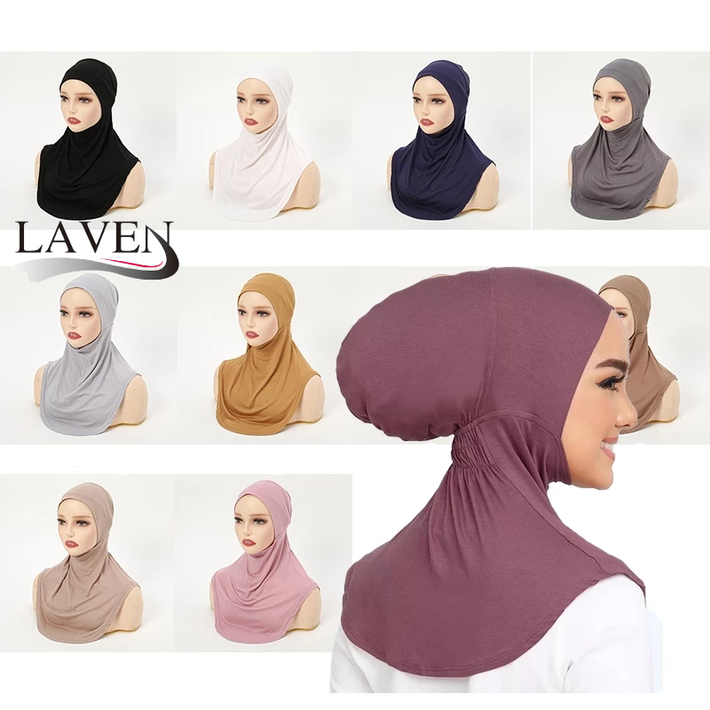 LAVEN Elastic Rayon Cotton Hijab Undercap Soft Instant Hijab Women ...