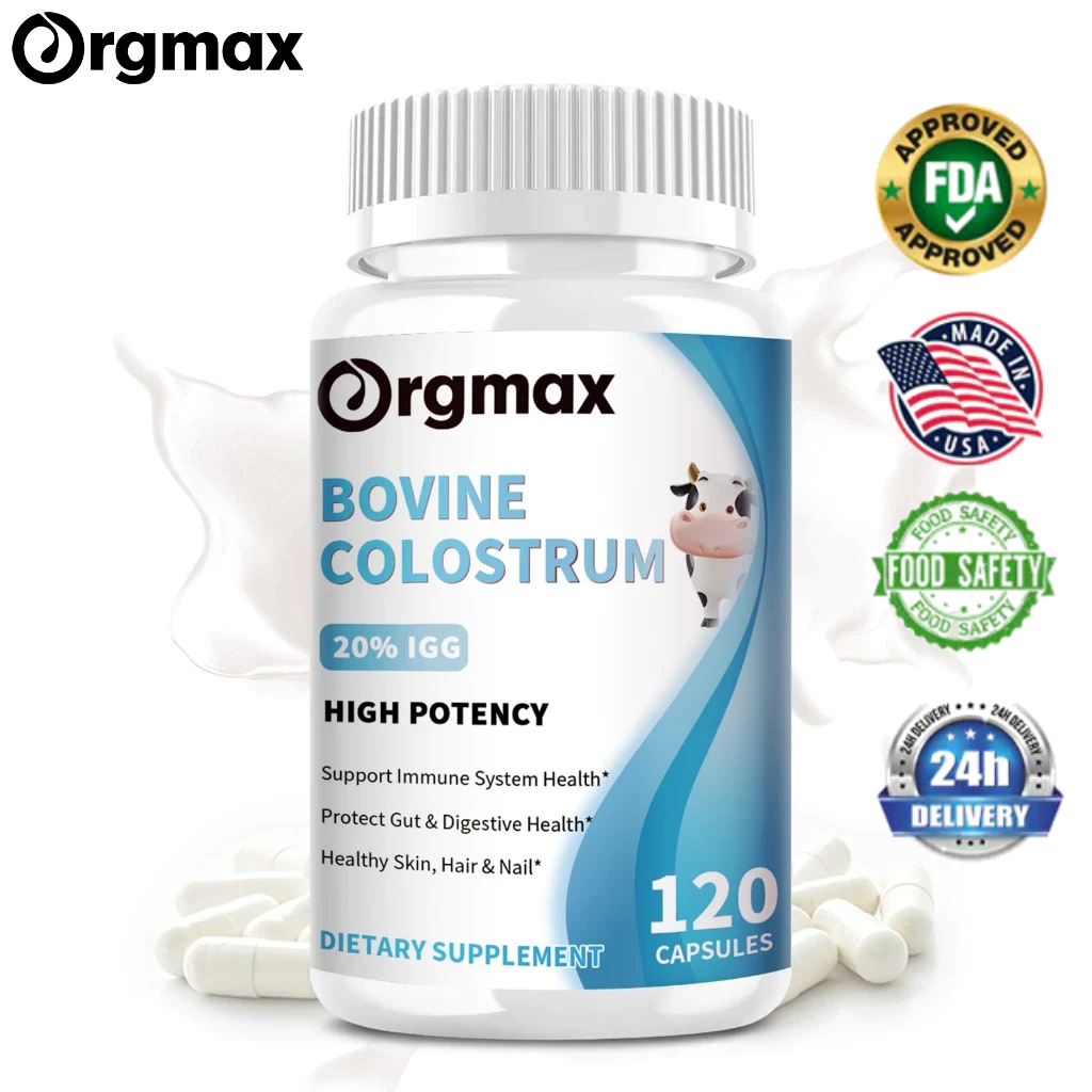 Orgmax Bovine Colostrum 1000mg With Probiotic Blend Omega3 Capsules ...
