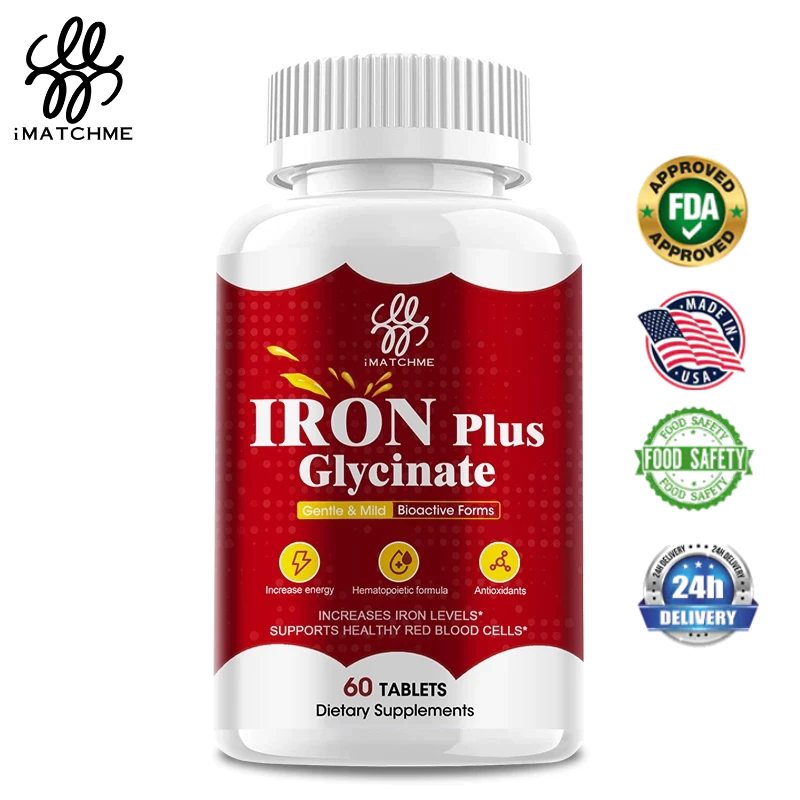 iMATCHME IRON Plus Glycinate Tablets Dietary Supplement for Red Blood ...