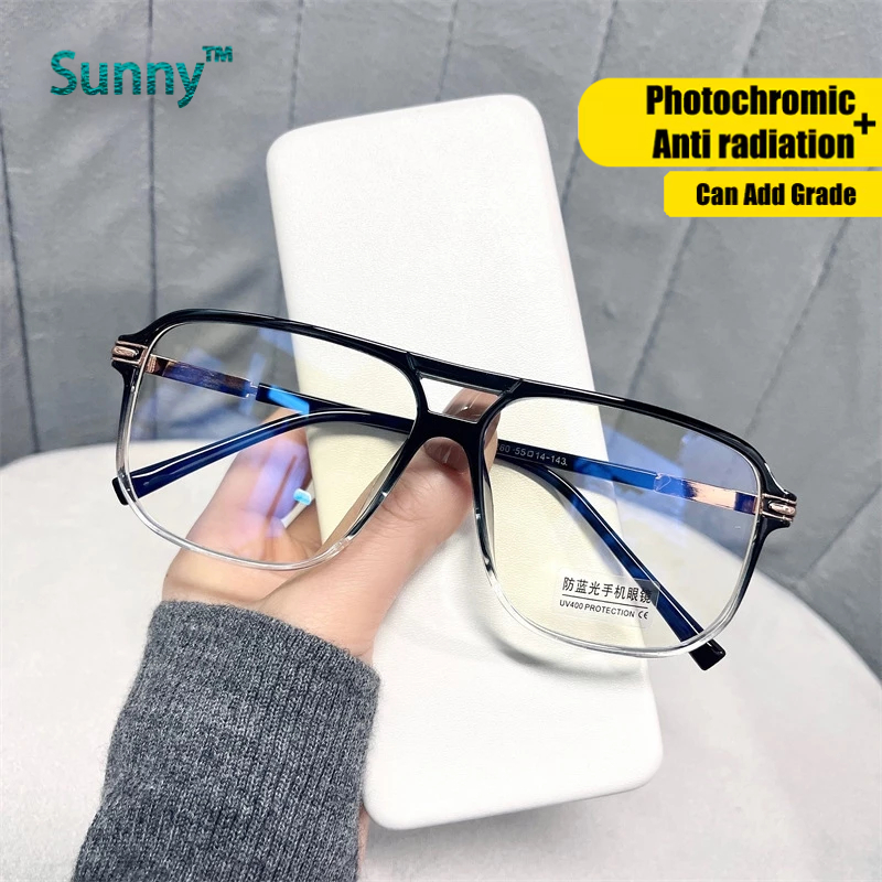 Photochromic Anti Radiaiton Graded Eyeglasses For Women Men Sun ...