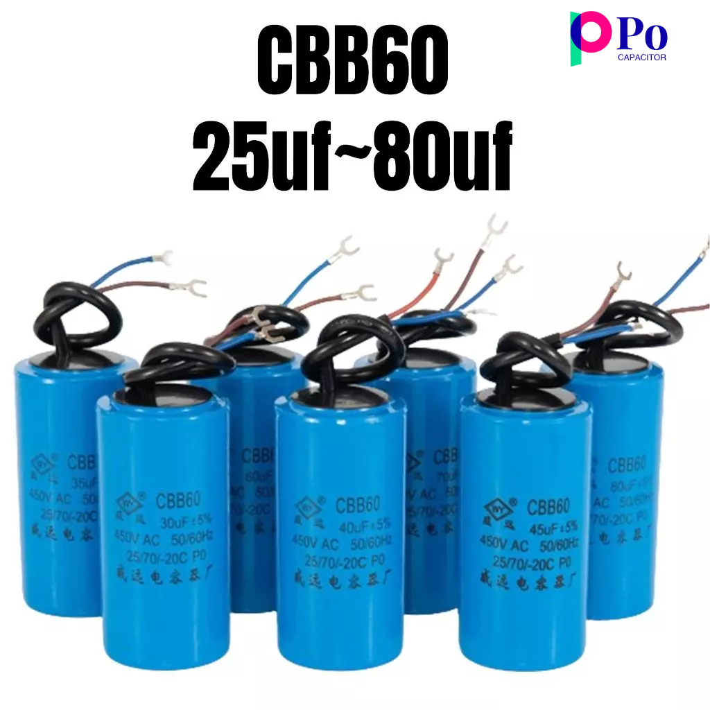 Cbb60 Water Pump Motor Running Capacitor 25~80uf 450VAC 50 x 100mm ...