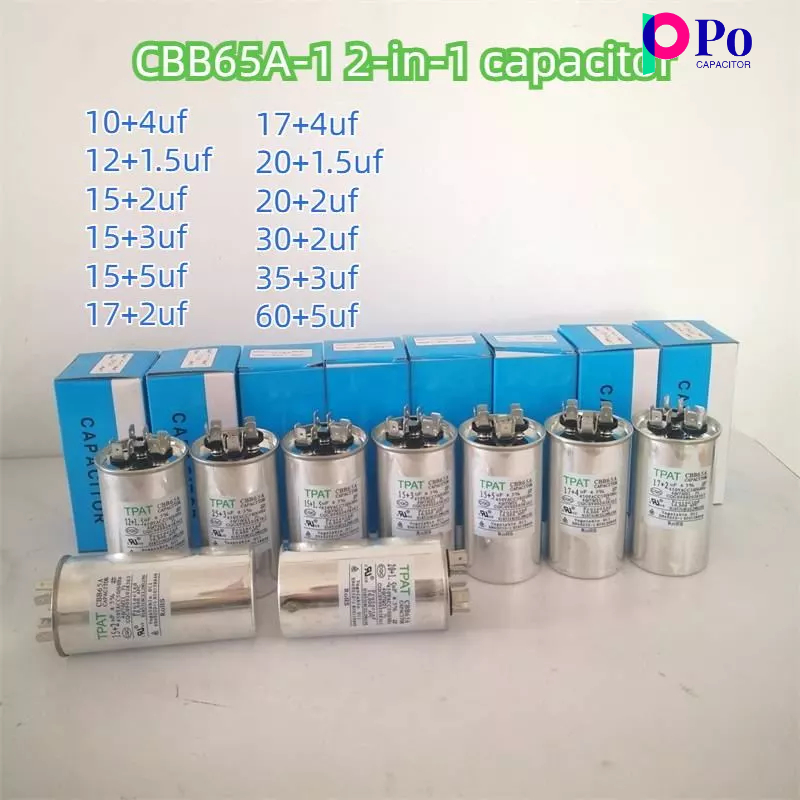Cbb65a-1 Window Type Air Conditioning Capacitor 2 in 1 Capacitor 12+1.5 ...