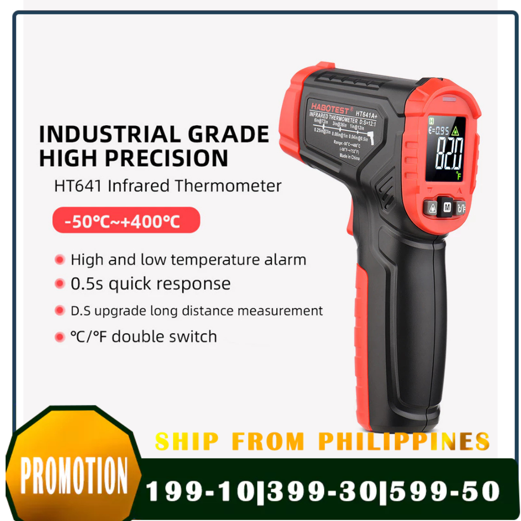 HABOTEST Infrared Thermometer -58~752℉ Non-contact Digital Handheld ...