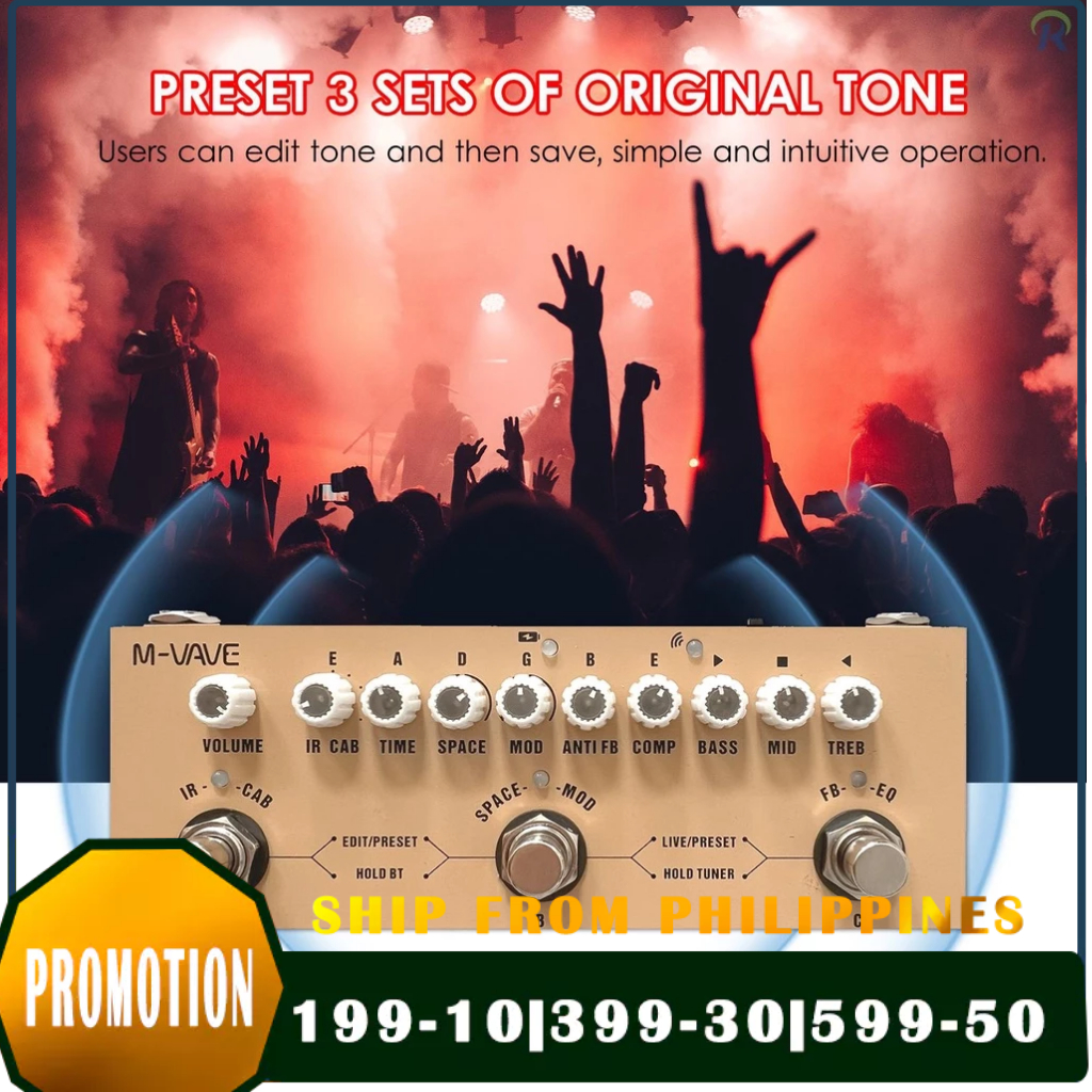 M-VAVE CUBE AC Portable Multifunctional Acoustic Guitar Combined Effect ...
