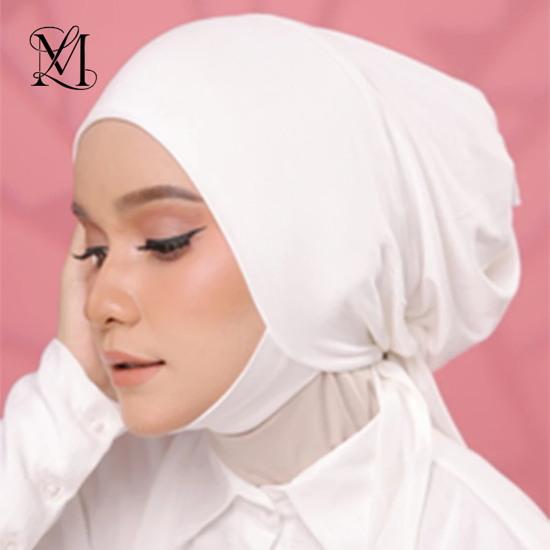 Laven Hot Selling Solid Color Muslim Tudung Elastic Inner Instant Cap ...