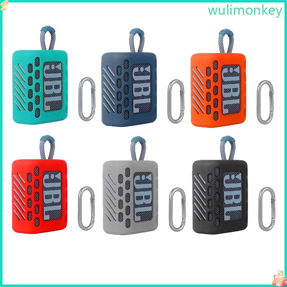 Silicone Protective Skin Case Cover Carabiner for JBL GO 3 Bluetooth ...