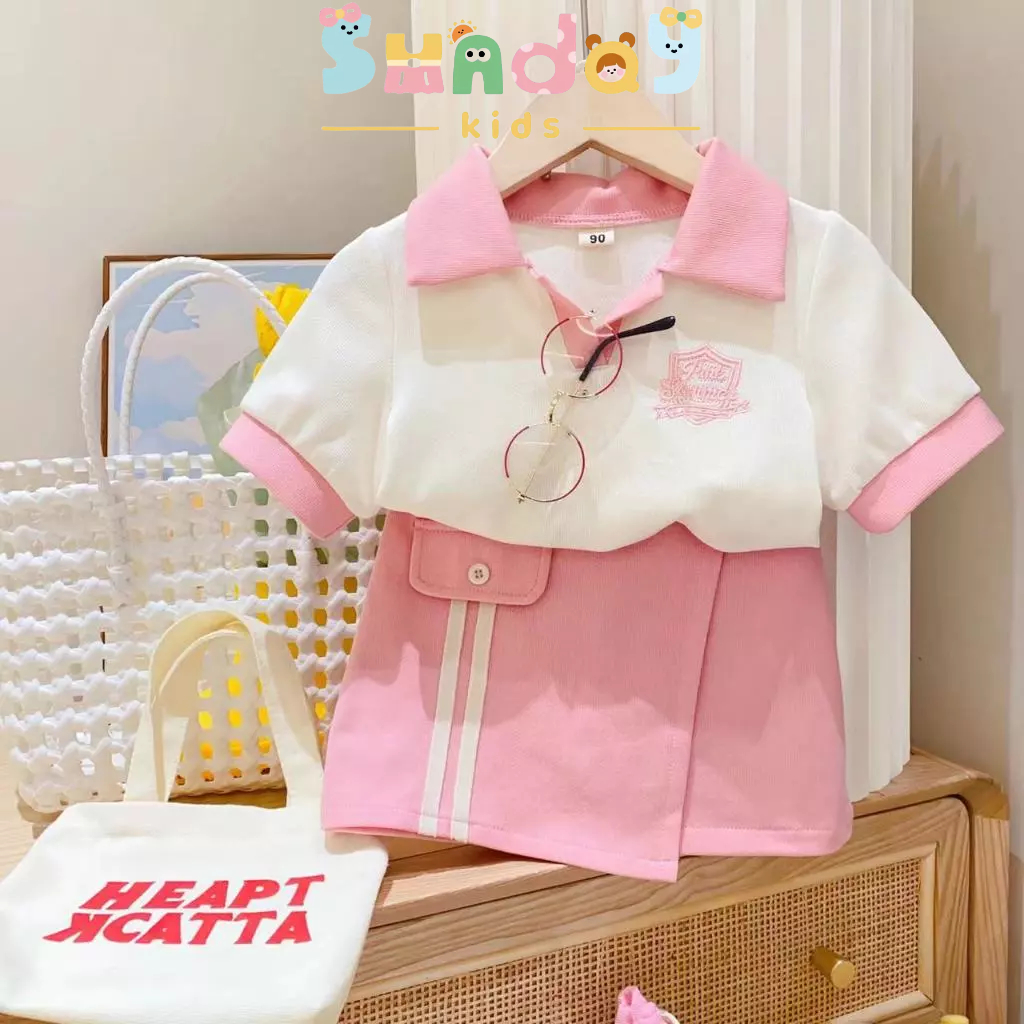 Ternos For Kids Girls Korean Embroidered Bubble Sleeve Top With Short ...