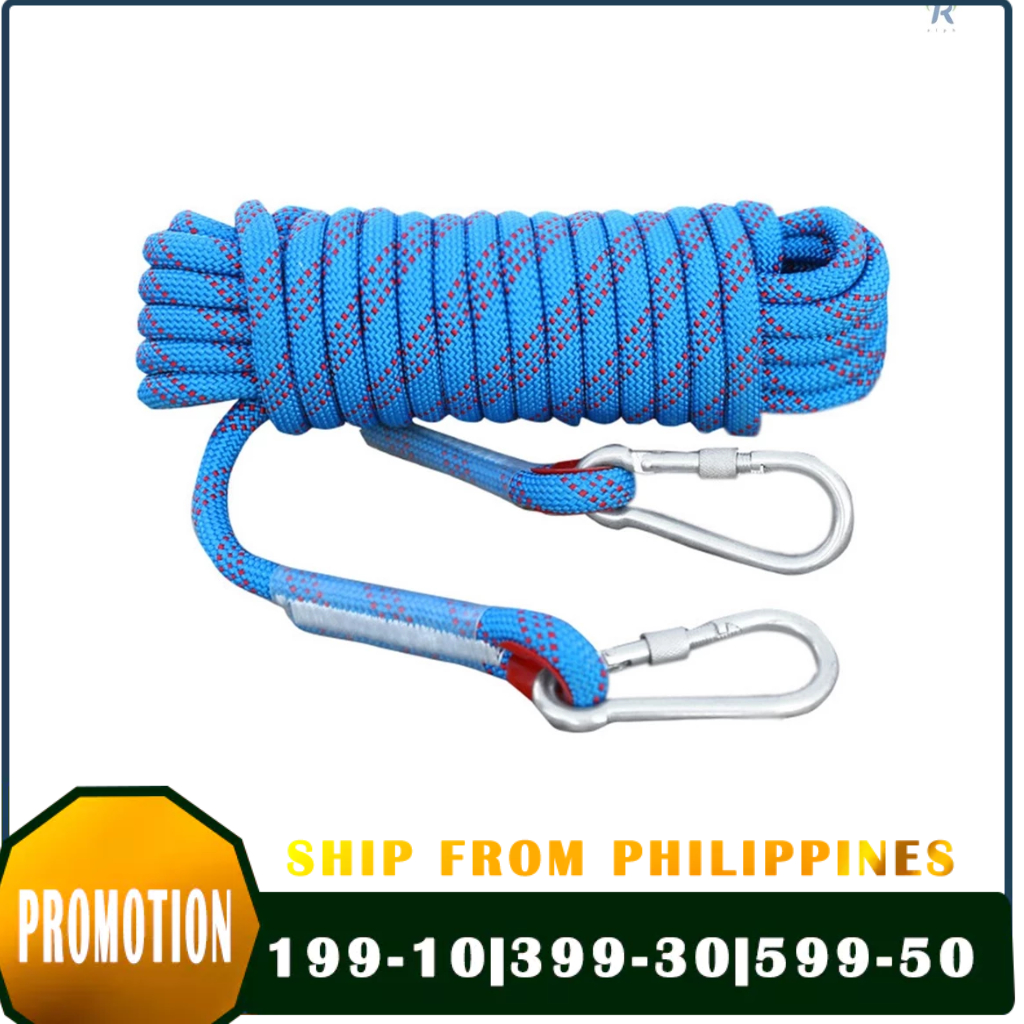 10mm Rock Climbing Rope 10M/20M/30M Outdoor Static Rapelling Rope for ...
