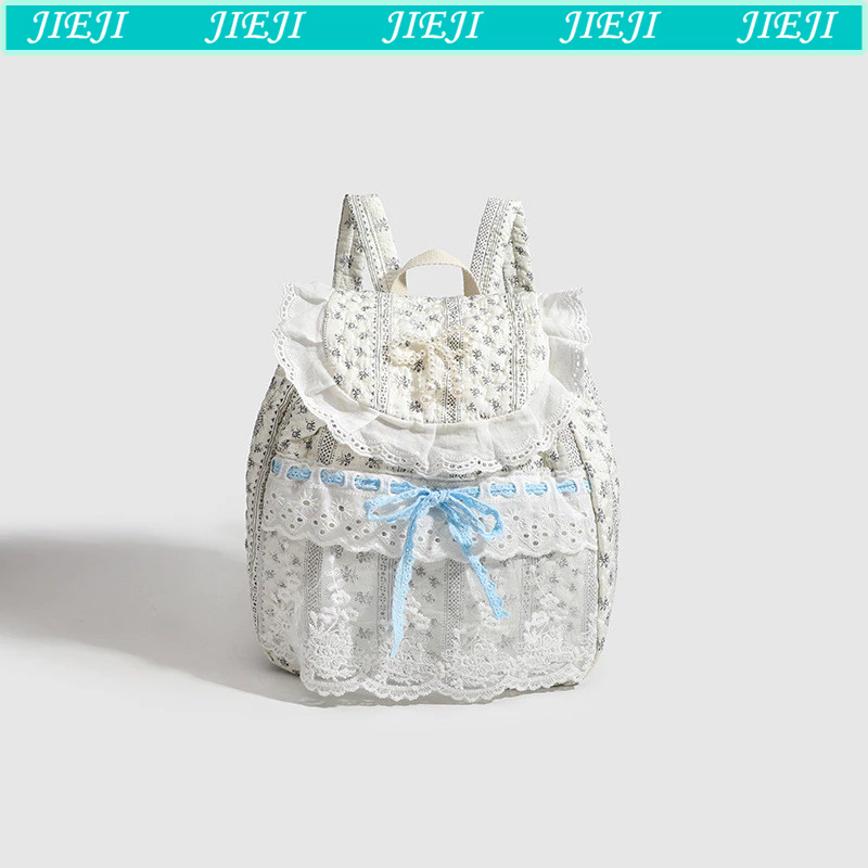 Lace Stitching Ruffle Bow Backpack2024New Cailco Handmade Banquet ...