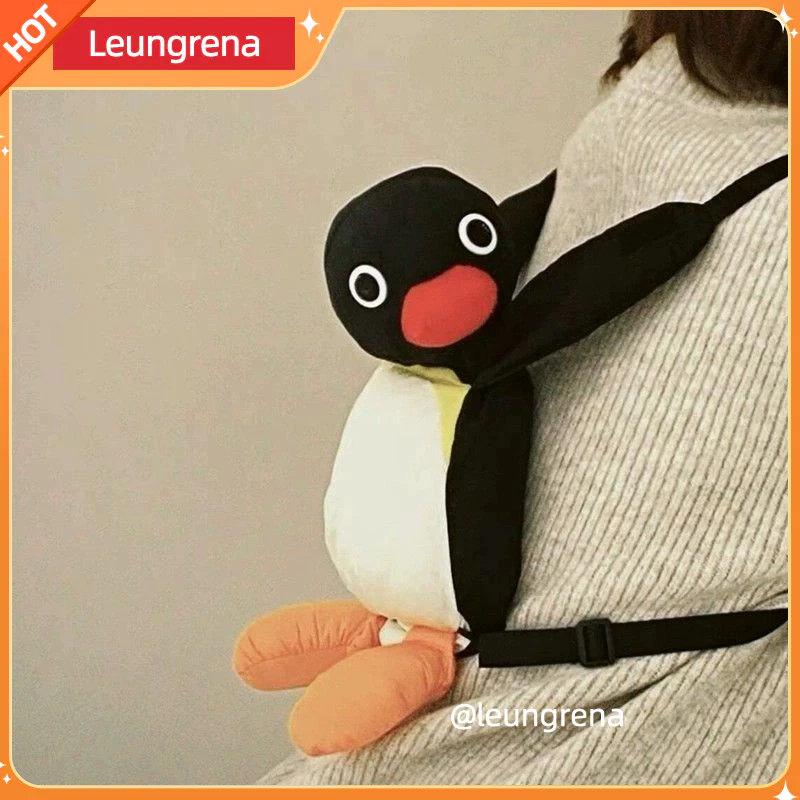Cartoon Cartoon pingu Penguin Backpack Plush Doll Doll Cute Trendy Men ...