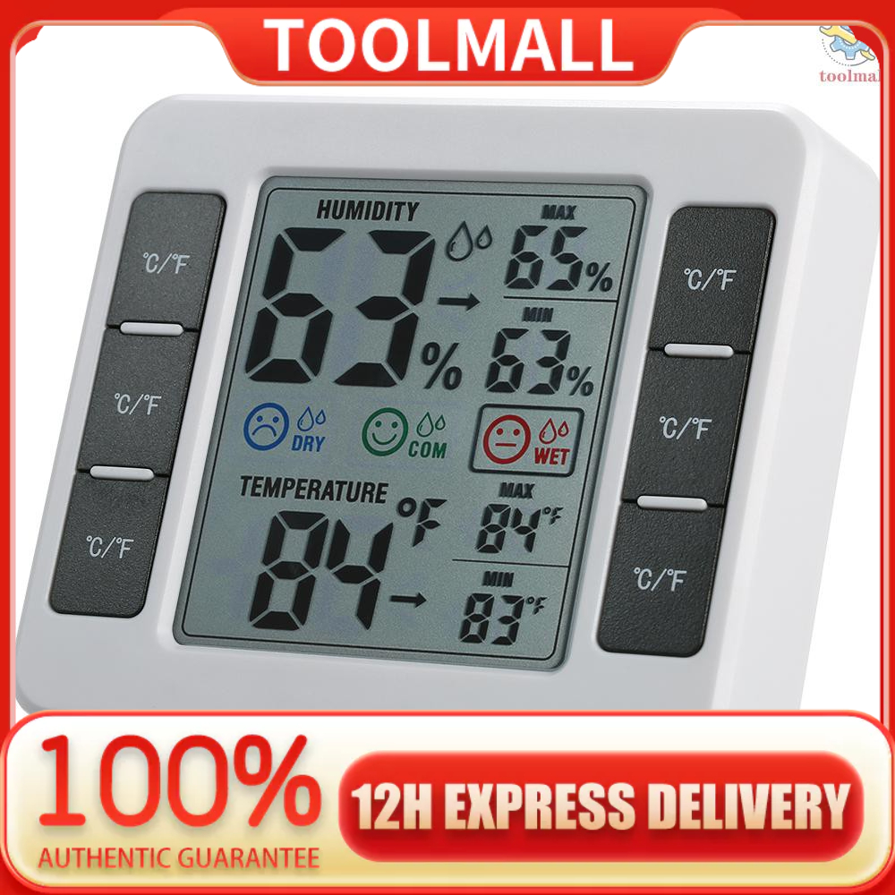 T&M LCD Digital Indoor Thermometer Hygrometer Room ℃/℉ Temperature ...
