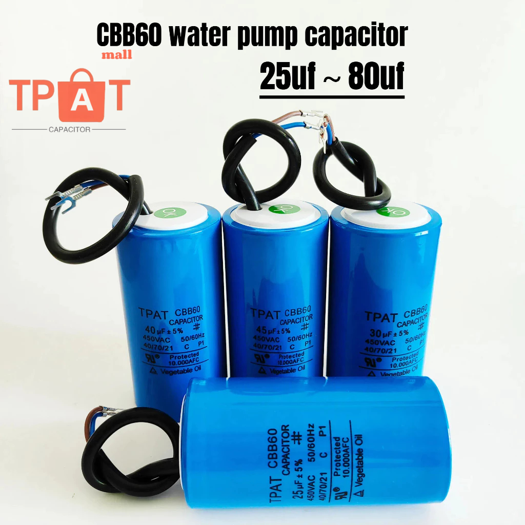 CBB60 Motor Running Capacitor 25UF/30UF/35UF/40UF/45UF/50UF/60UF/70UF ...