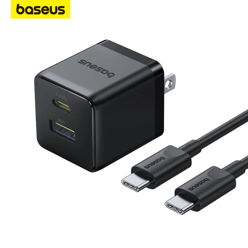 Baseus Palm Fast Charger Type-C+USB-A Adapter 20W Quick Chargers with ...