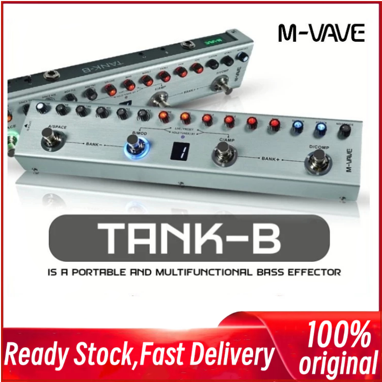IN STOCK M-VAVE TANK-B Bass Multi Effects Pedal 3 Band Equalizers XLR ...