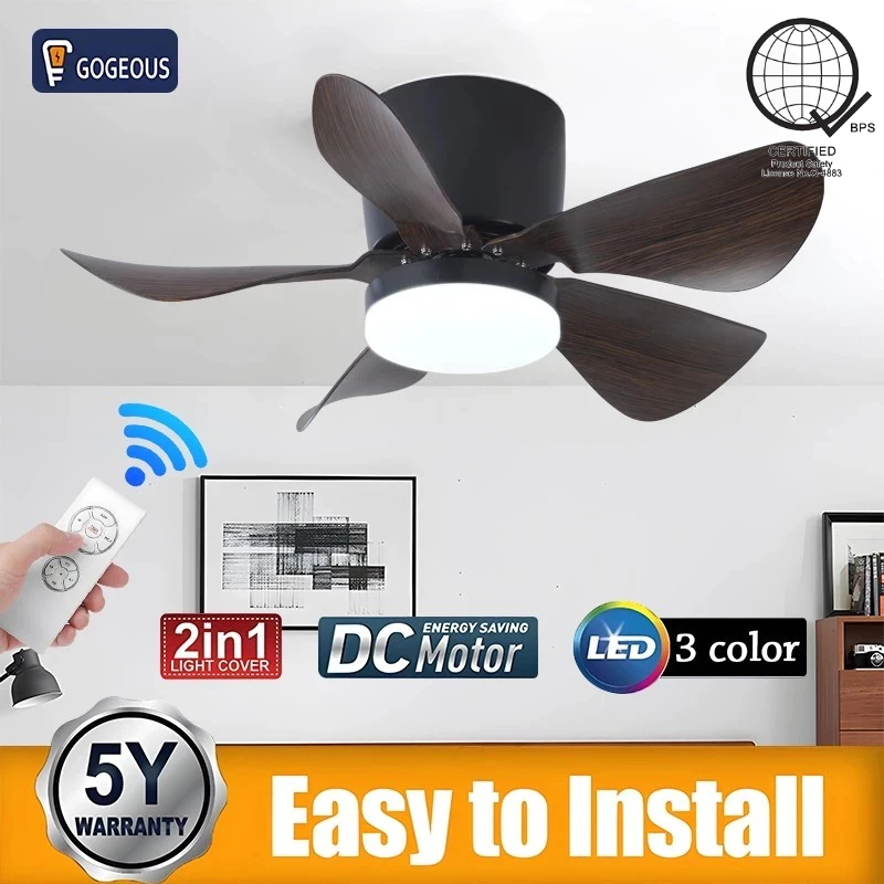 GOGEOUS 26inch Nordic Ceiling Fan With Light With Remote 3 Colors ...