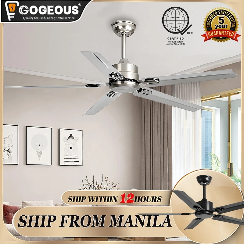 GOGEOUS 42/48/52 Inch Nordic Ceiling Fan Big Size With Light Remote ...