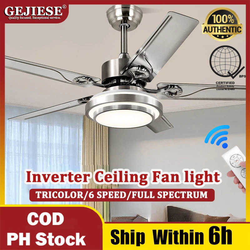 Nordic Modern Ceiling Fan With Light 3 Colors Dimming Strong Wind Fan ...