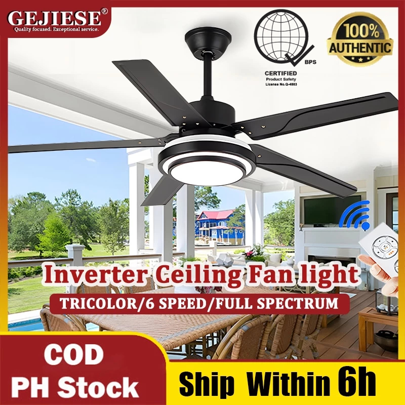 Nordic Ceiling Fan With Light 42/52 inch 6 Speed Remote Chandelier Fan ...