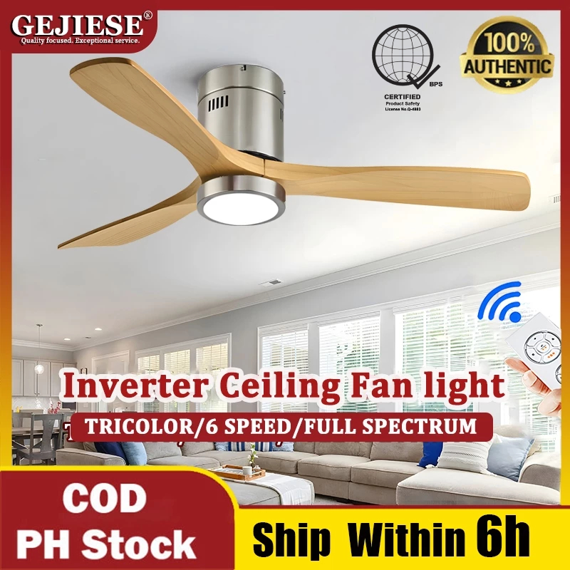 GEJIESE Nordic Ceiling Fan With Light Industrial Led Chandelier Ceiling ...