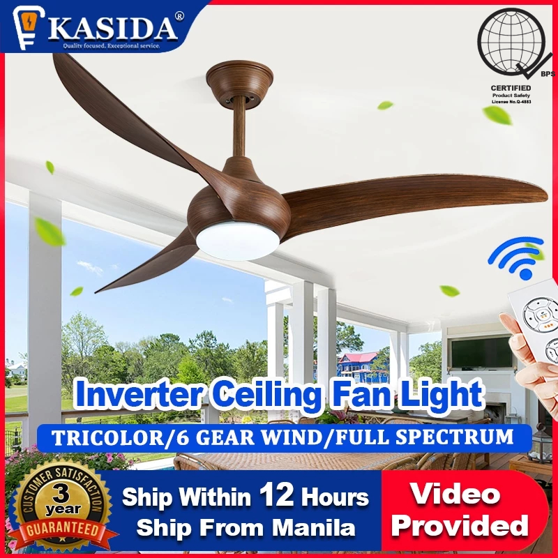 KASIDA ceiling fan with light with remote control electric fans big ...