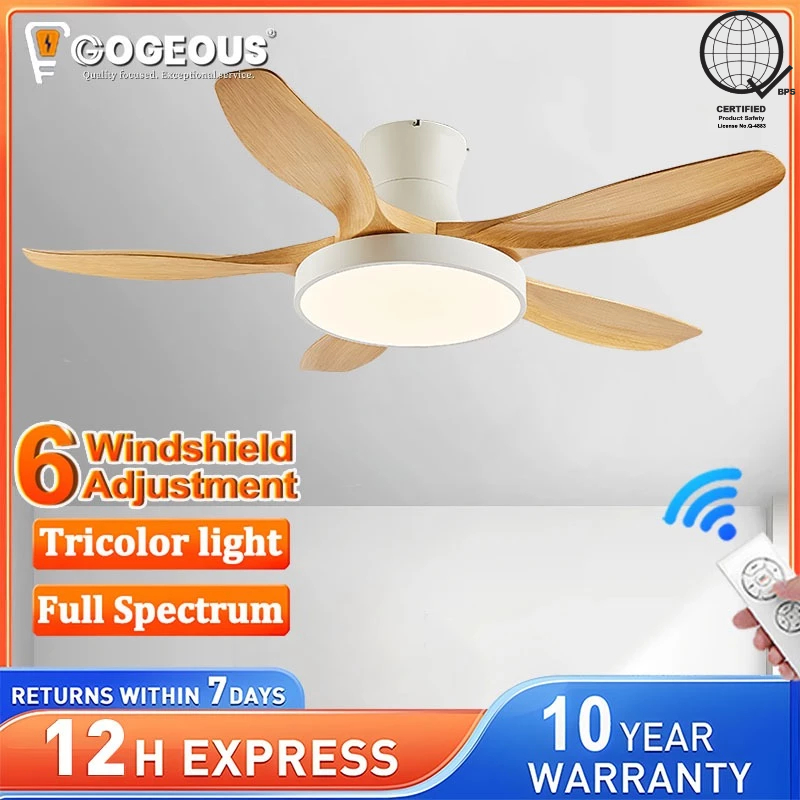 GOGEOUS ceiling fan with light remote nordic modern celling fans with ...