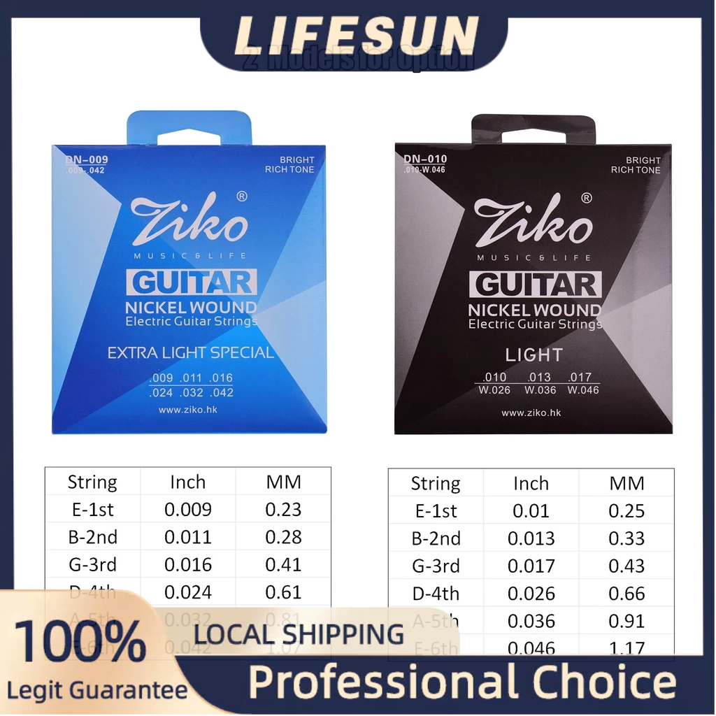LIFE ZIKO DN-009 Extra Light Guitar Strings for Electric Guitars ...