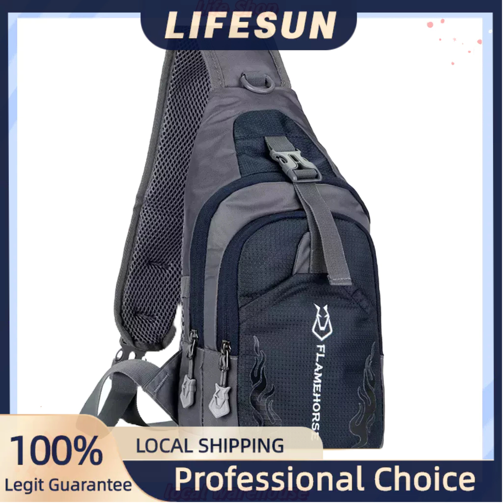 [COD&Ready] Men Sling Backpack Chest Crossbody Bag Shoulder Bag Travel ...
